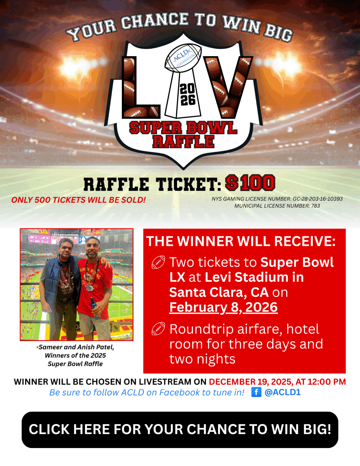Digital Flyer For Email 2025 Super Bowl Raffle | Adults & Children with ...